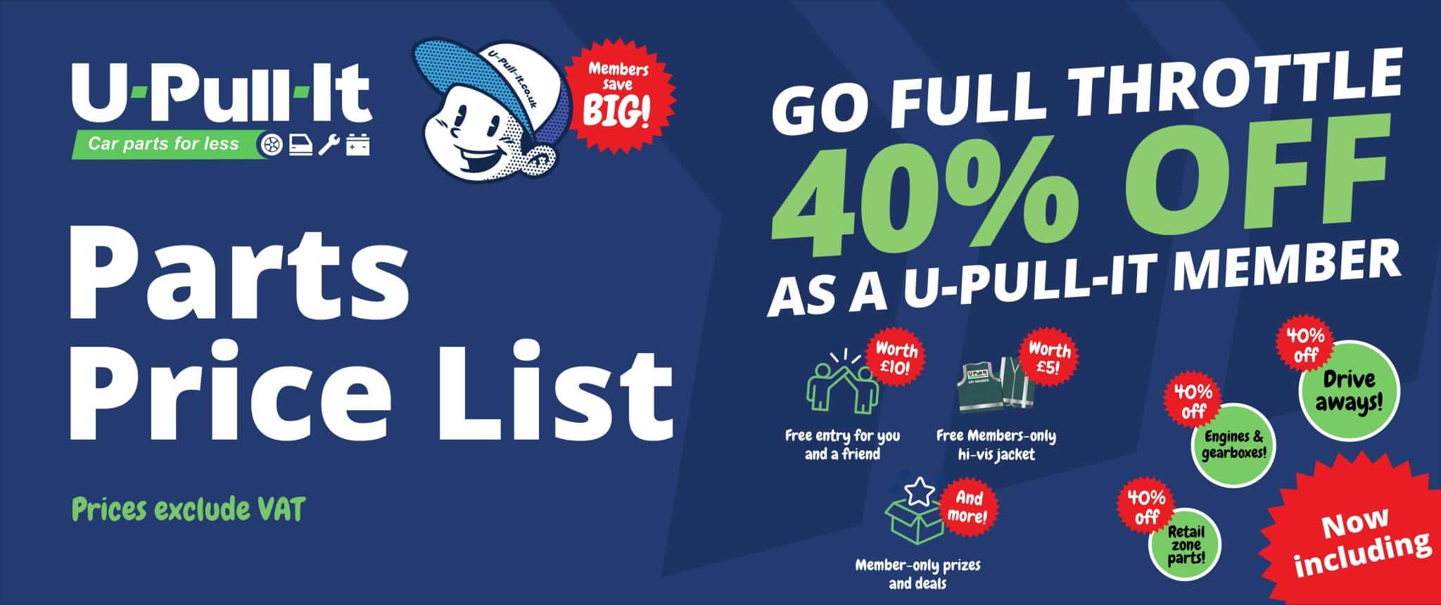 Vehicle Parts Pricing - Edinburgh | U-Pull-It Breakers Yards
